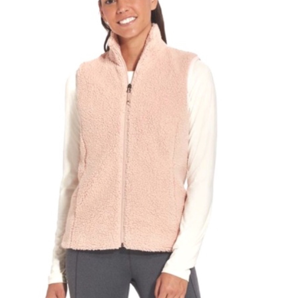 Light Pink Sherpa Calia Zip-Up Vest - Gem